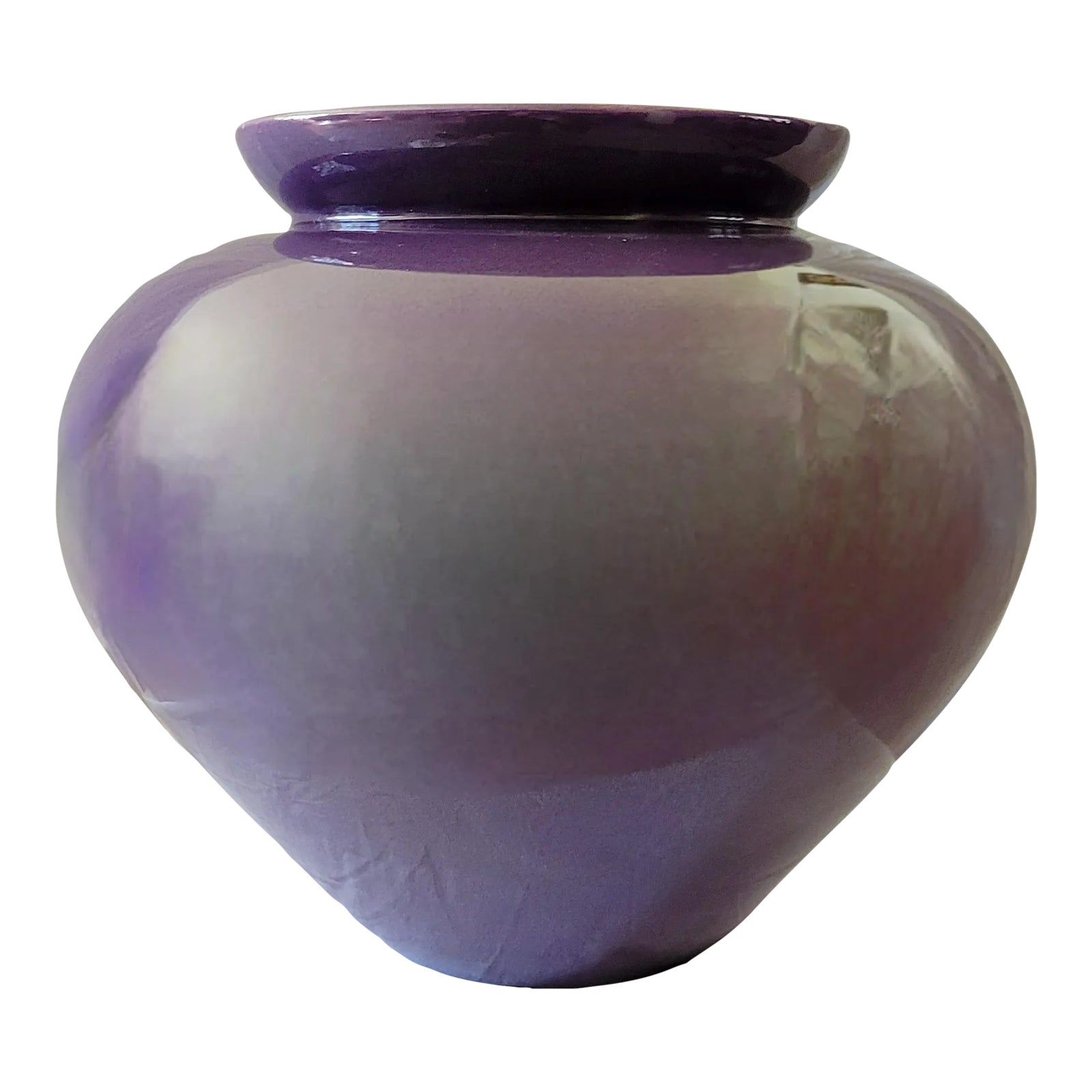 Large 1980s Postmodern Haeger Purple Urn Vase | Chairish