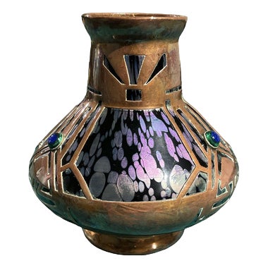 Glass & Copper Overlay Vase by Johann Loetz Witwe, Austria, Early 20th ...