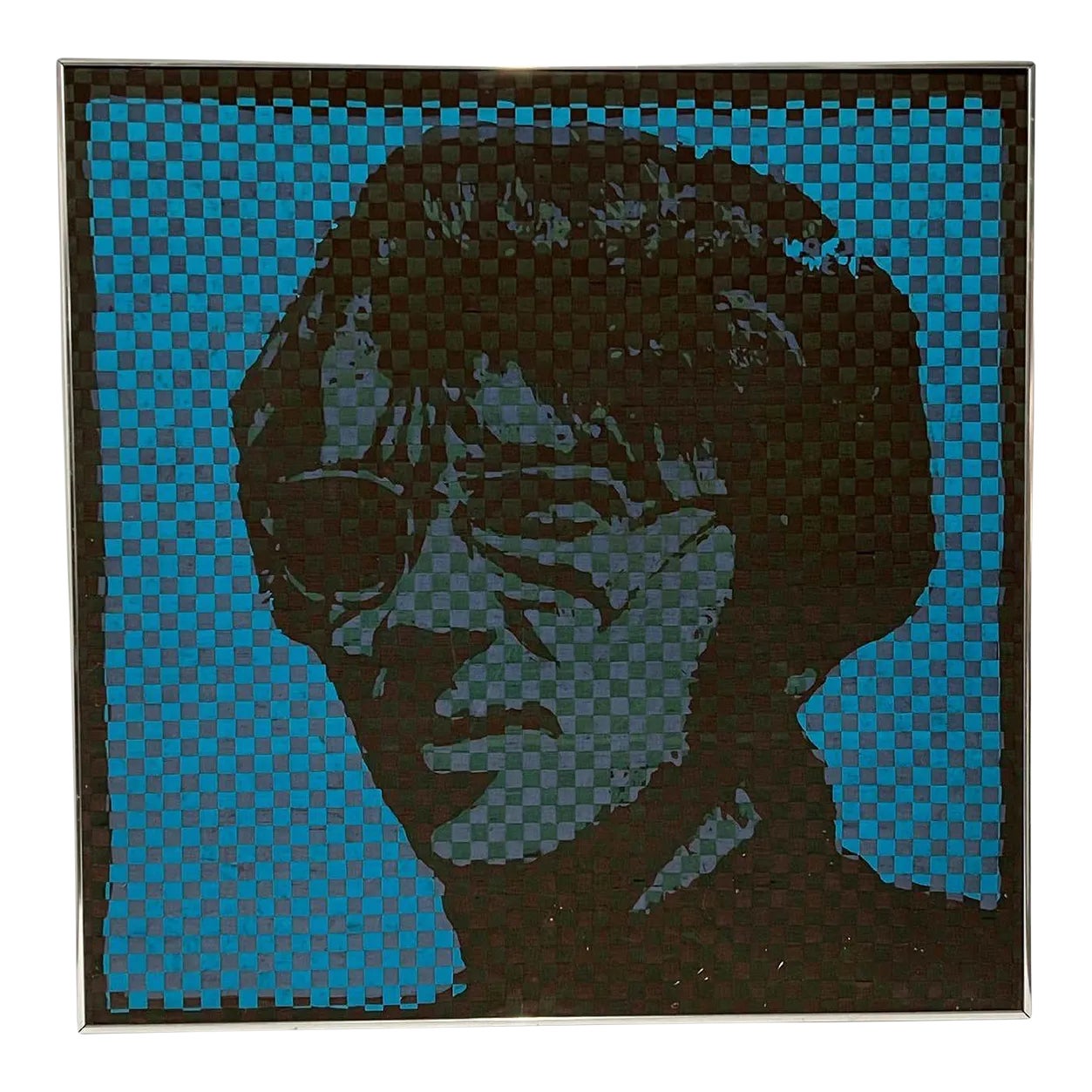 Blue Self Portrait Fabric Weaving #2 by Richard Proctor | Chairish