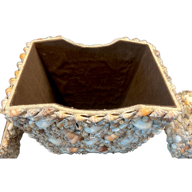 Seashell Encrusted Bathroom Accessories Wastebasket Tissue Holder ...