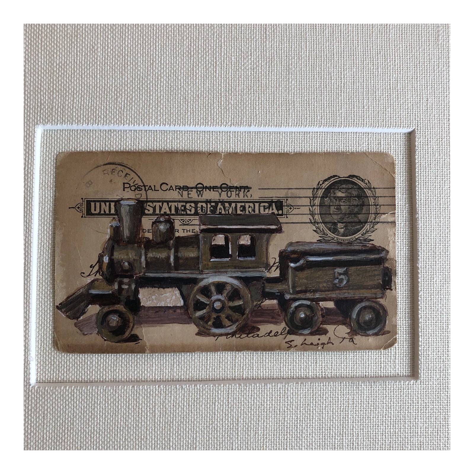 Original Painting Toy Train by Philadelphia Illustrator Stephen Heigh ...