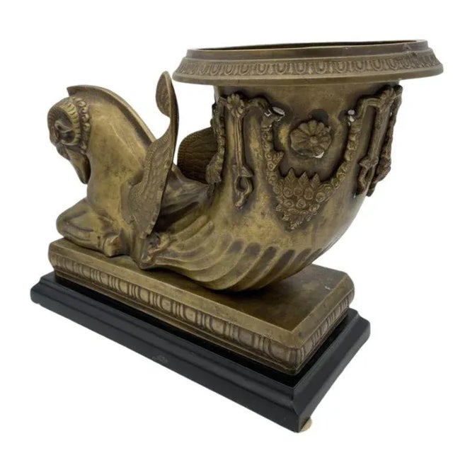1900 Golden Fleece Chrysomallos Winged Ram Bronze Mantle Urn | Chairish