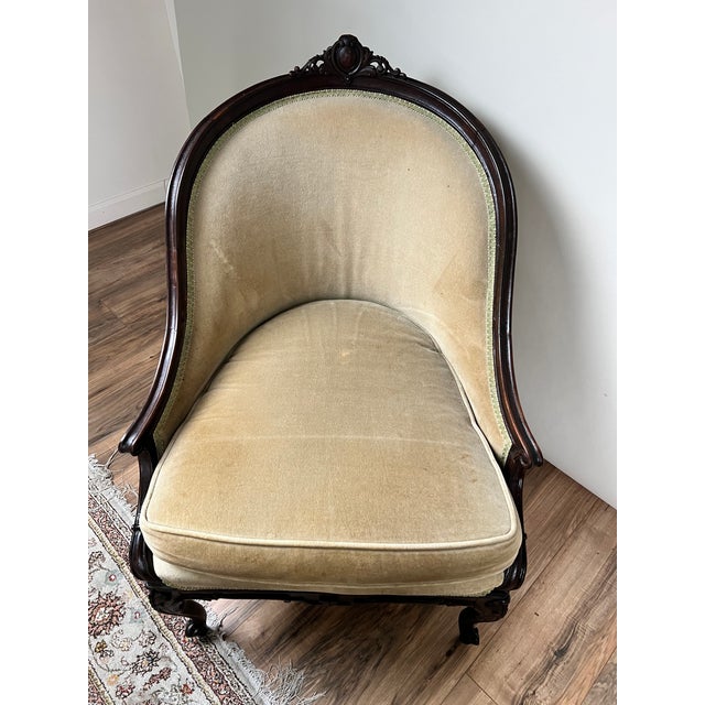 Antique French Louis XV Style Walnut Bergere Chair With Ottoman C. Late ...