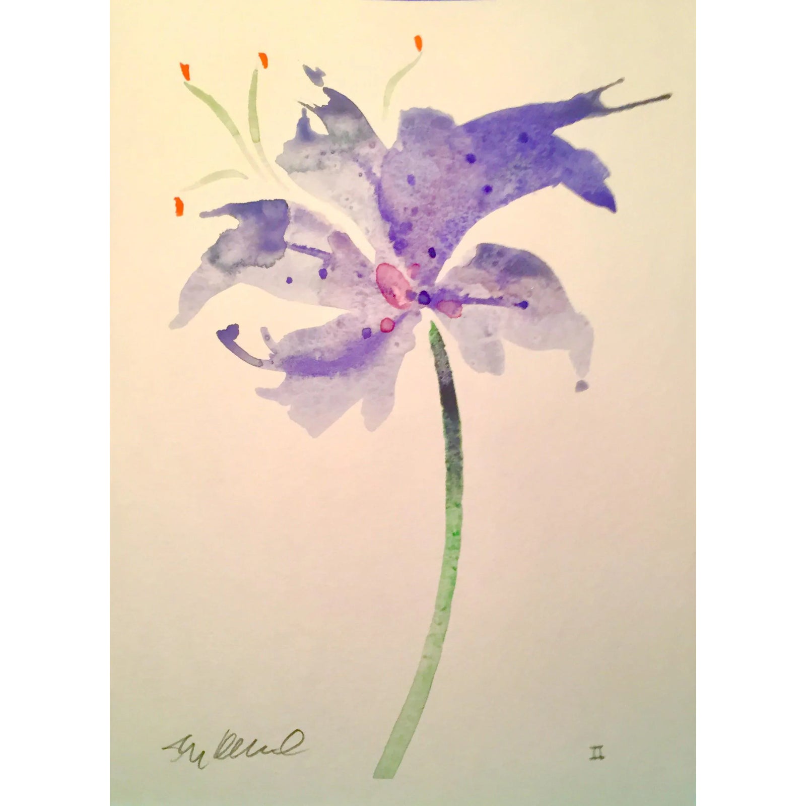 "Blue Star" Original Watercolor Painting | Chairish