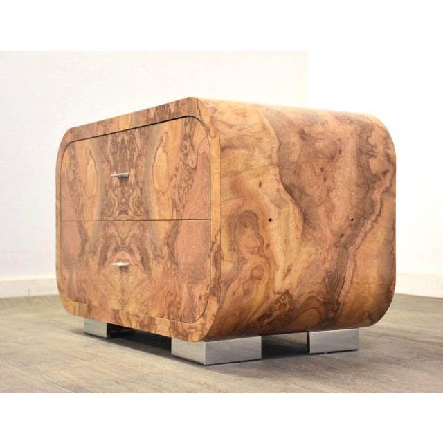 Faux Burl Formica Nightstand | Chairish