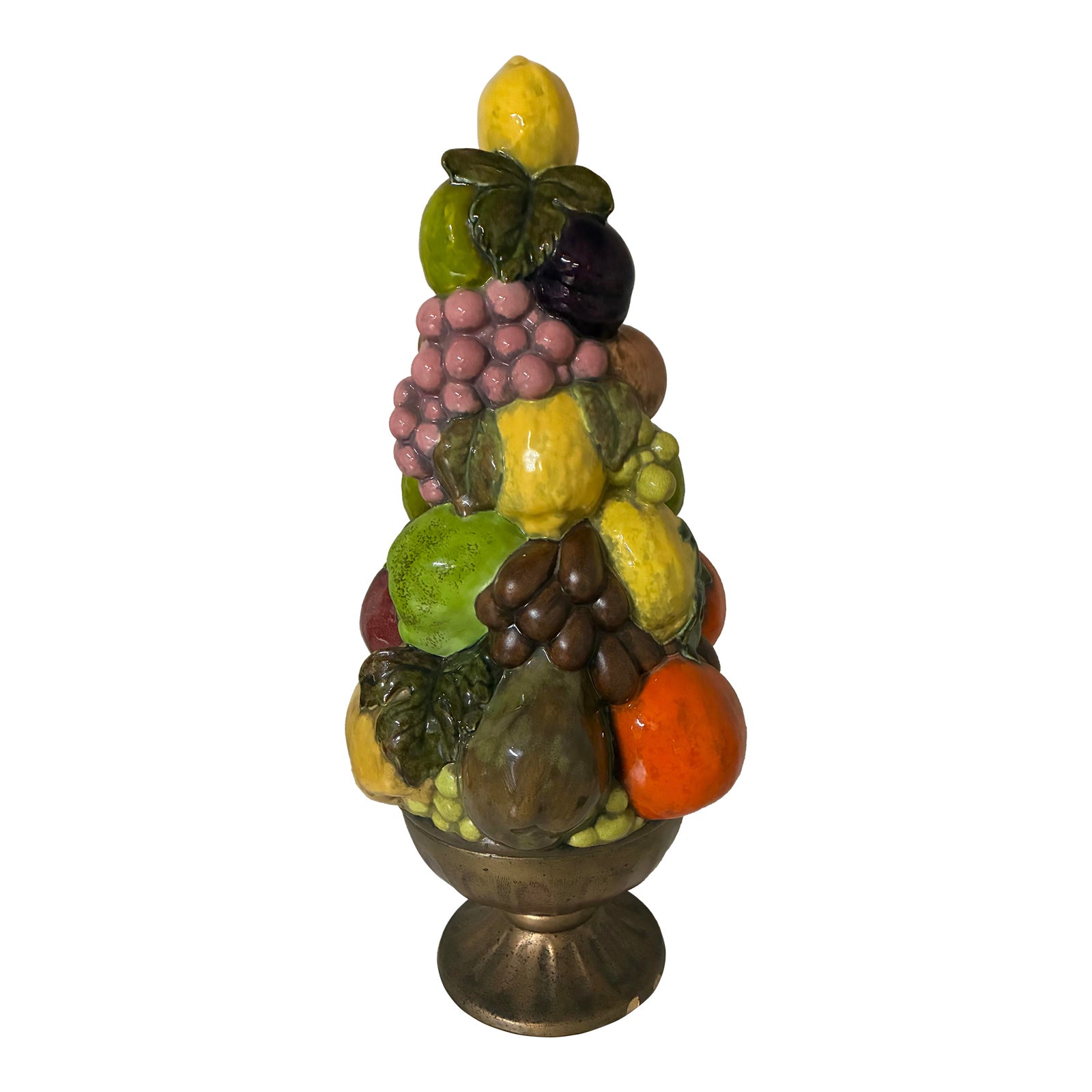Vintage Italian Ceramic Fruit Topiary 18" | Chairish
