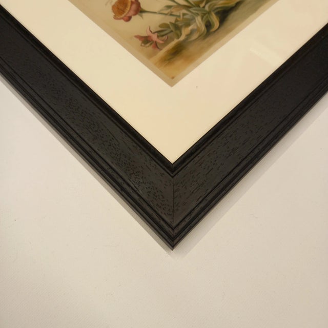 18' X 18' Framed 'Butterfly and Flowers' Fine Art Print | Chairish