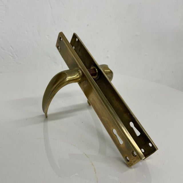 1950s Gio Ponti Style Italian Door Pull Handle & Plate in Brass, Italy ...