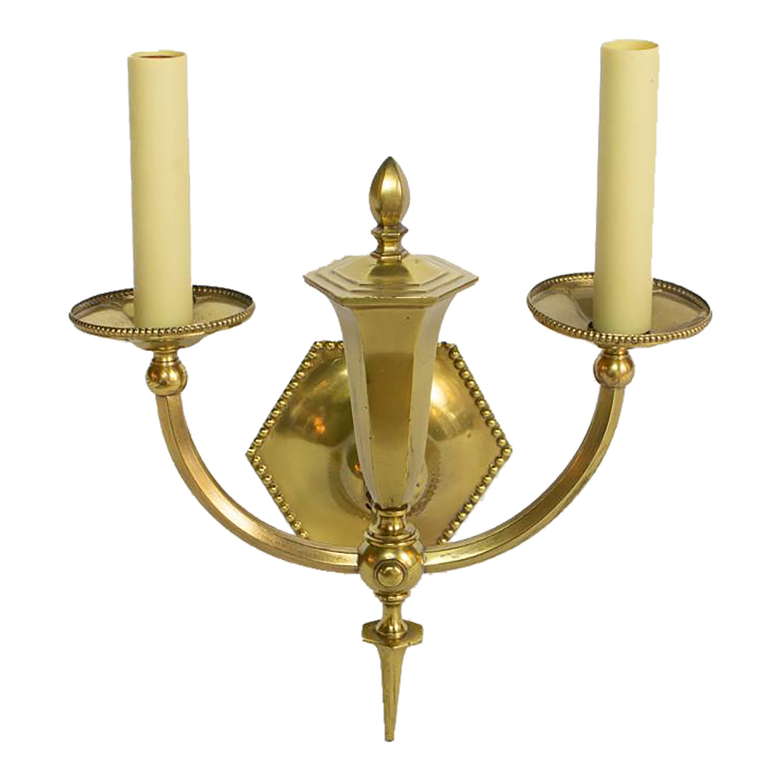 19th Century Two Light Brass Sconce, Originally Gas | Chairish
