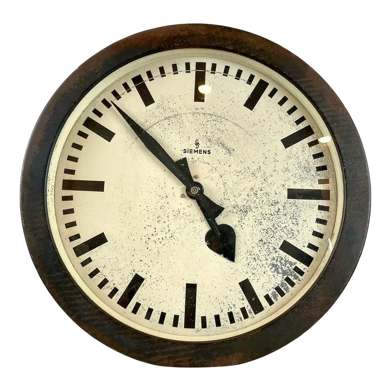 Vintage 1950s Oversized Siemens Metal Station Clock | Chairish