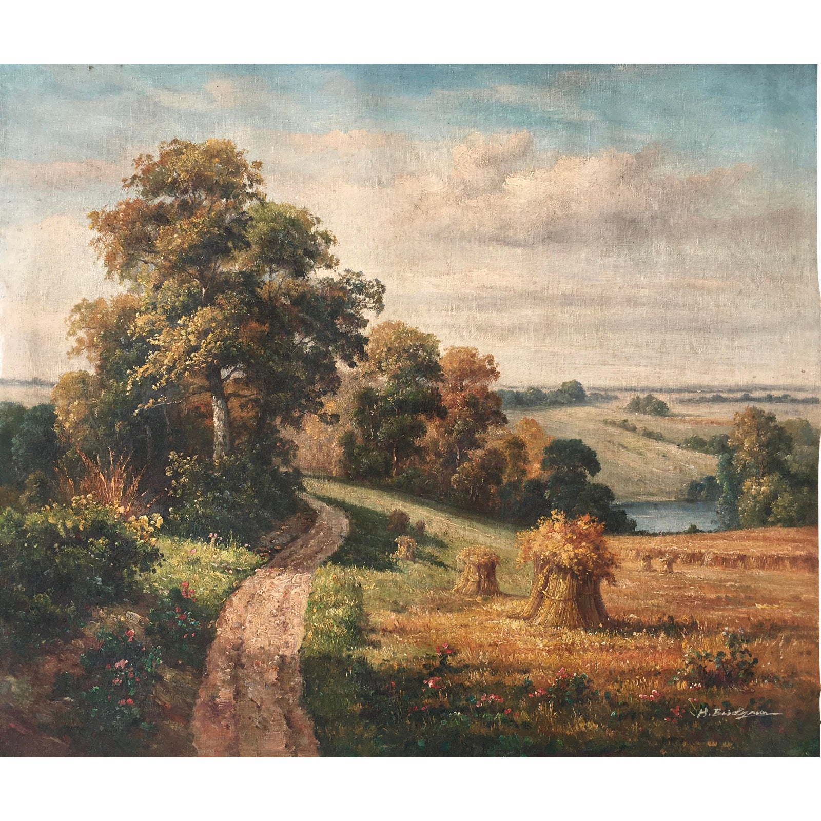 English Countryside Landscape Painting | Chairish