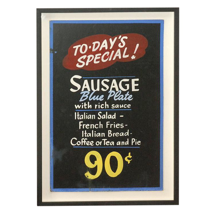 1950s Hand Painted Cafe Sign | Chairish