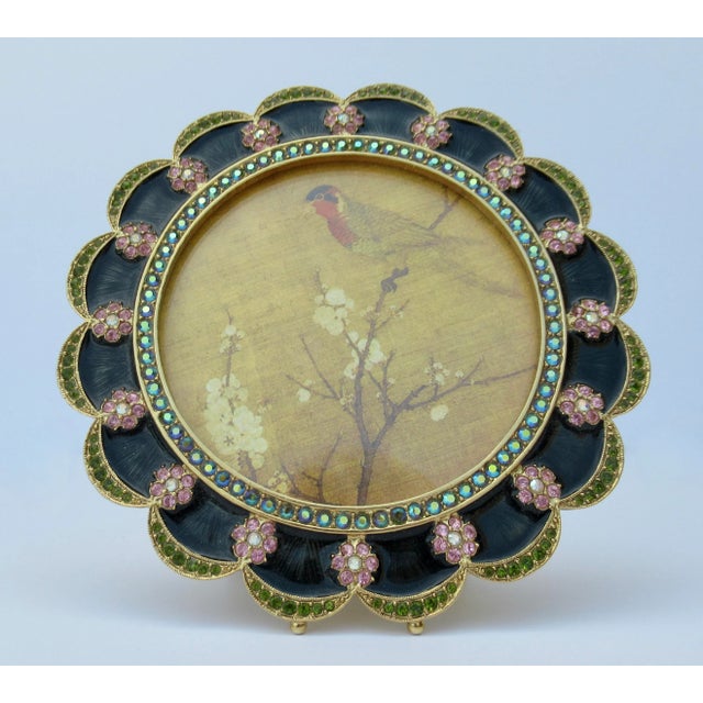 Vintage Jay Strongwater Round Enameled & Swarovski Crystal Picture ...