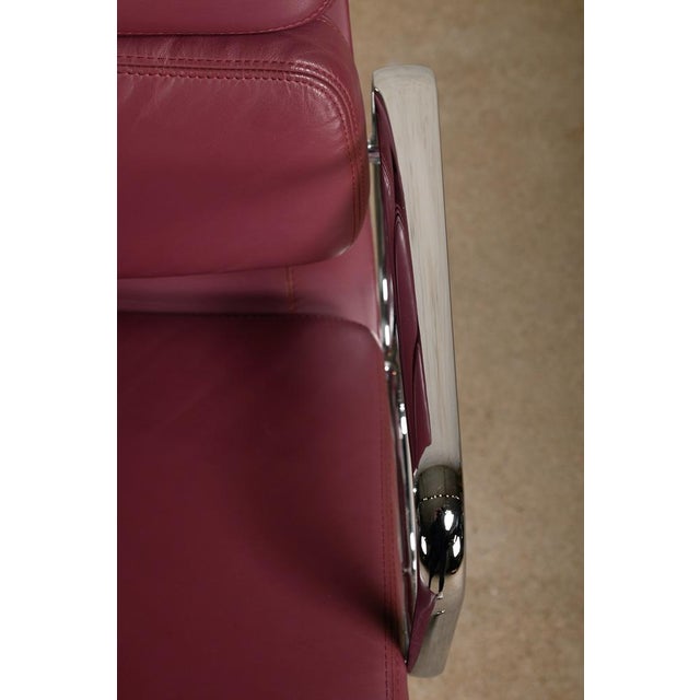 Ea219 Soft Pad Office Chair in Chrome and Aubergine Leather by Charles ...