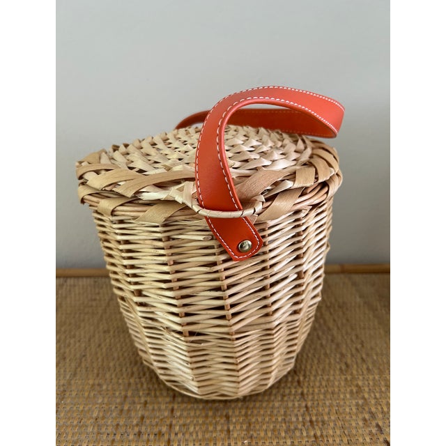 Birkin Rattan Basket, Orange | Chairish