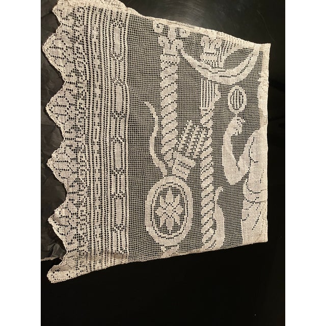 1920s Antique French Handmade Lace Curtain Panel | Chairish