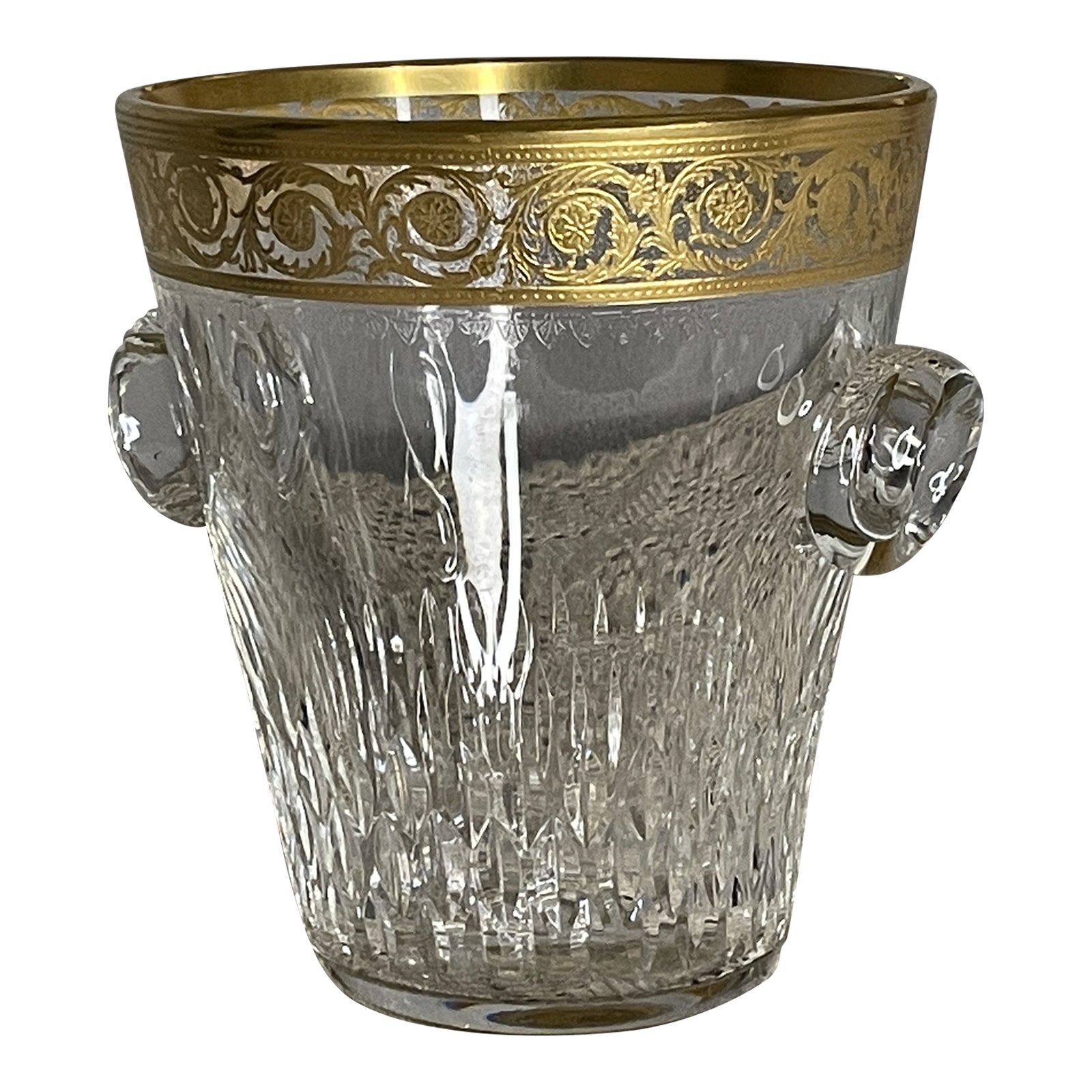 Vinage Handmade St Louis Thistle Crystal 24 Ct Gold Etched Ice Bucket ...
