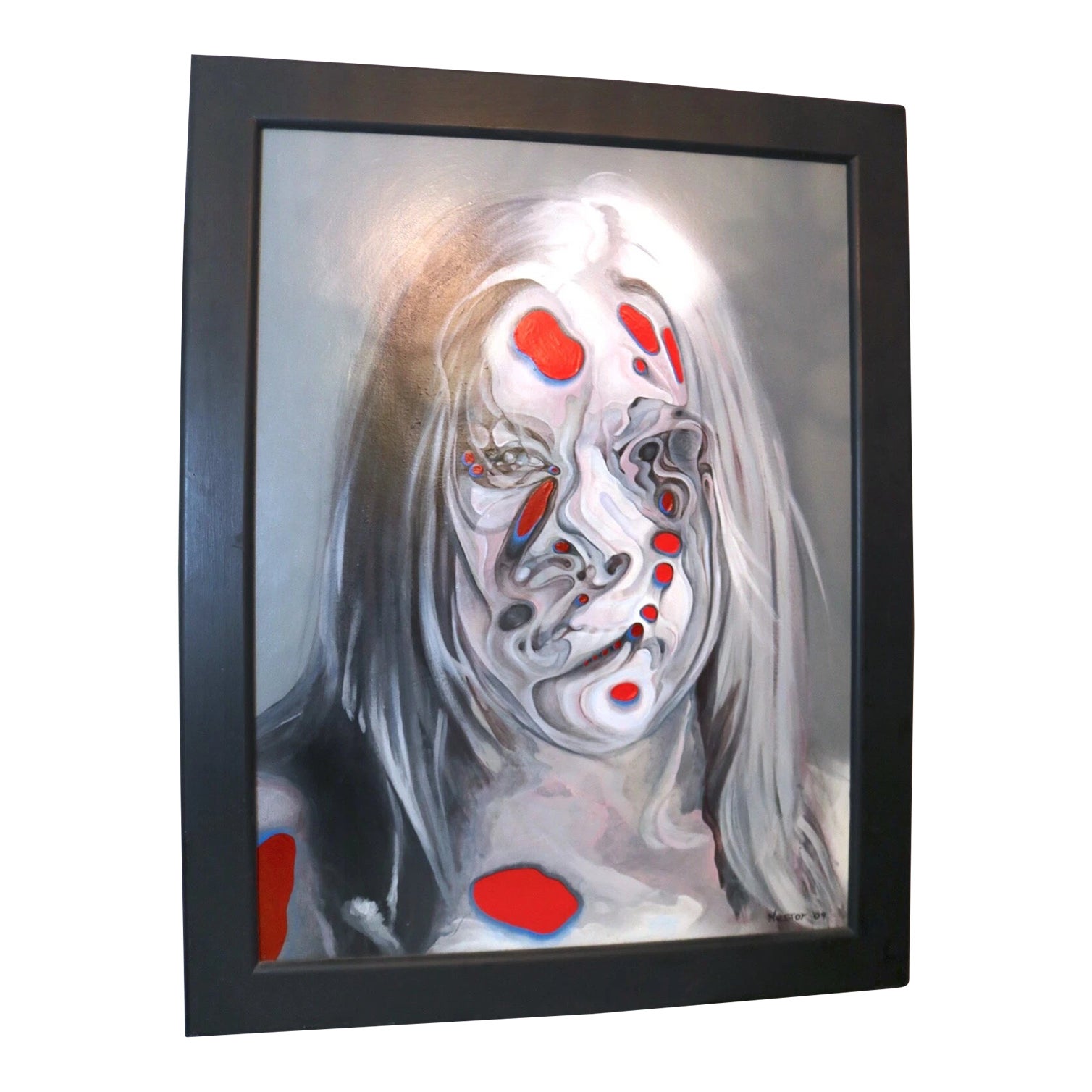 Huge Original 2009 Buddy Nestor Pop Surrealism Morbid Acrylic Portrait ...