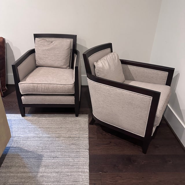 Pair of Wood Frame Bernhardt Chairs | Chairish