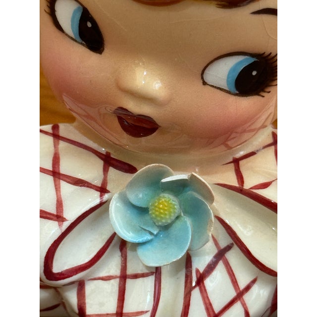 Vintage #1955 Geo Z. Lefton Miss Dainty Planter Vase Blue Flowers Red ...