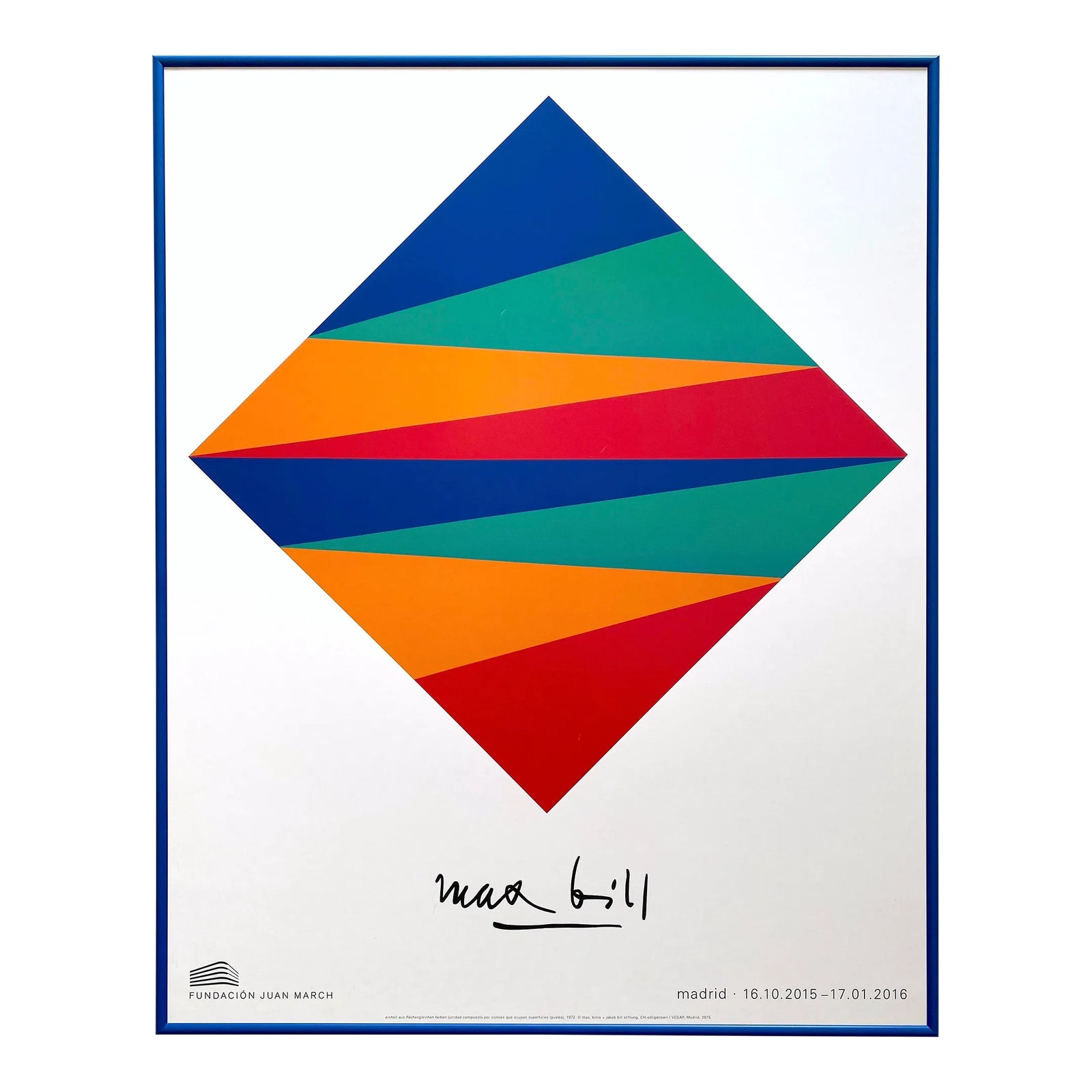 Max Bill Lithograph Print Framed Modernist Exhibition Poster " Unity ...