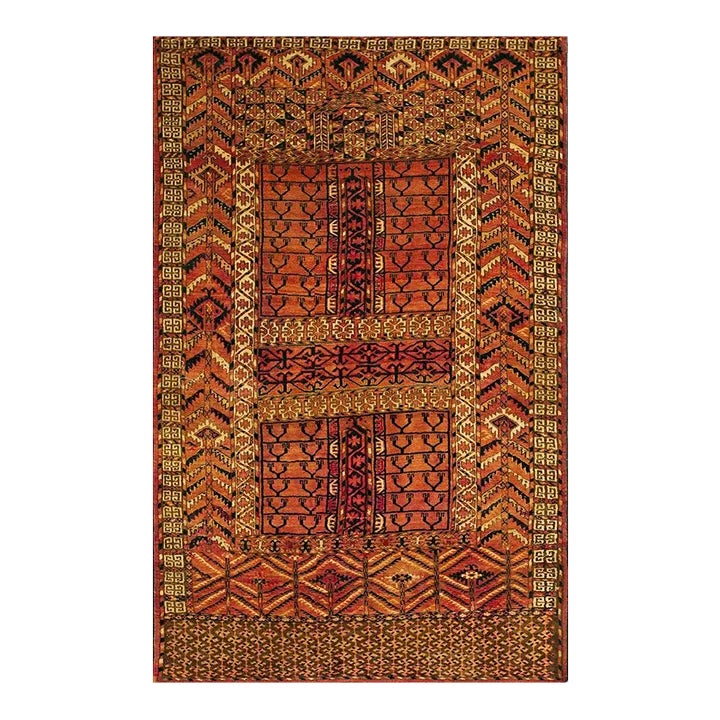 Late 19th Century Antique Russian Turkmen-Engsi Rug 3' 9" X 5' 5 ...
