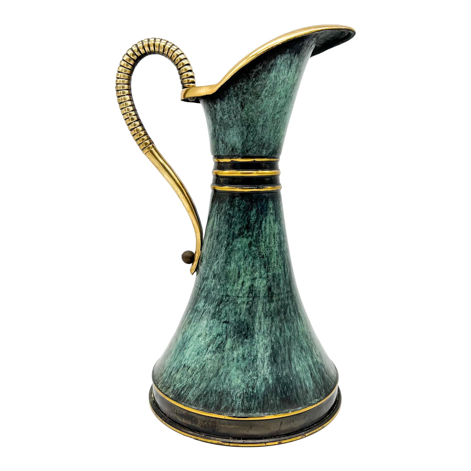 1960s Israel Dayagi Bros. Verdigris Brass Pitcher Vase – Mid-Century ...