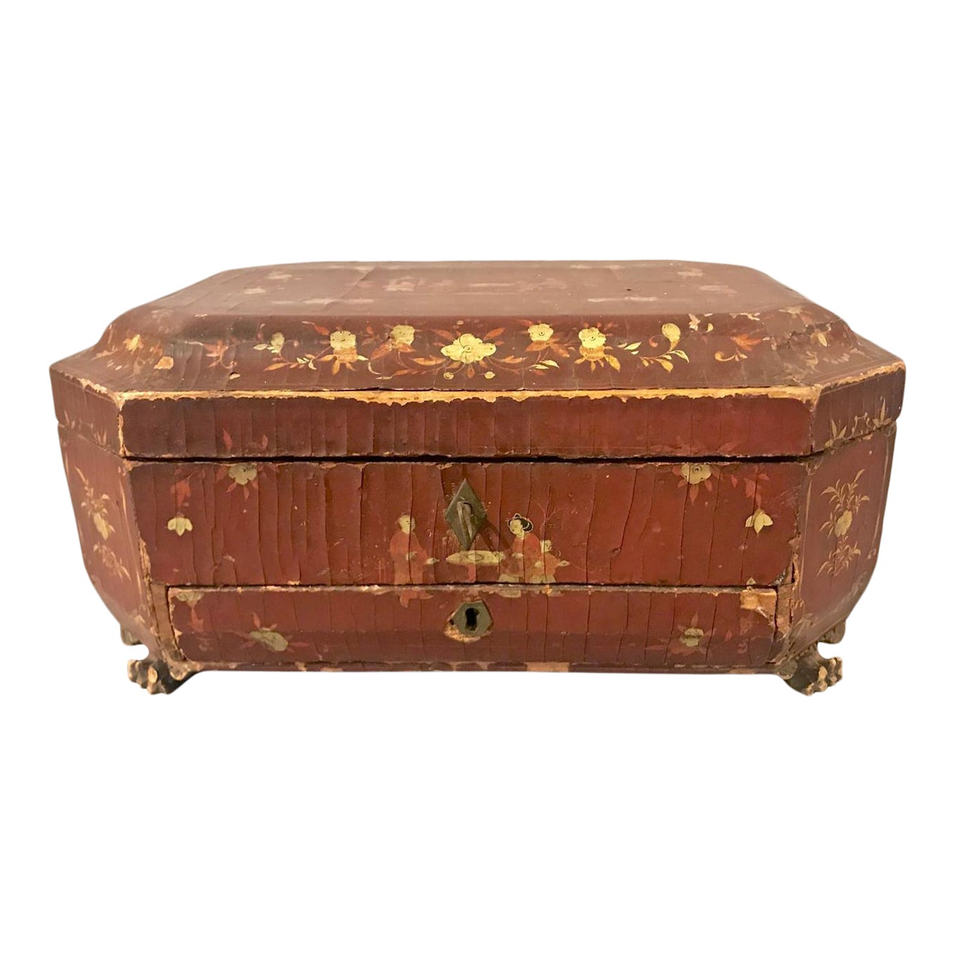 Early 19th Century Chinese Lacquer Box | Chairish
