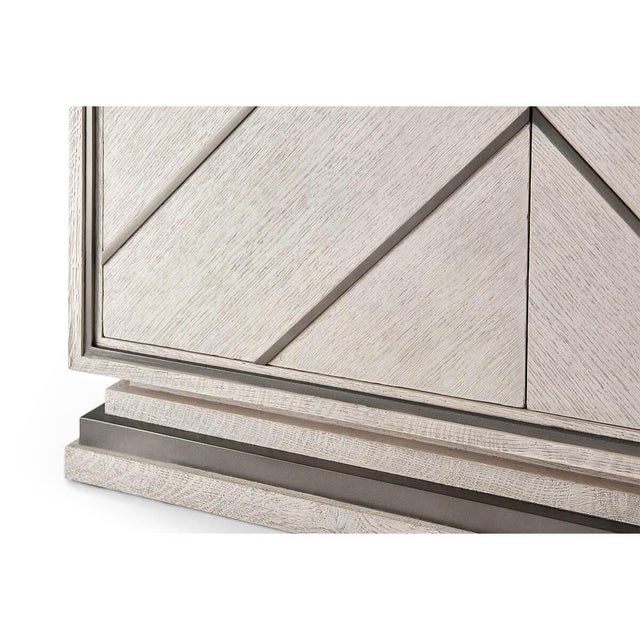 Modern Light Chevron Cabinet | Chairish