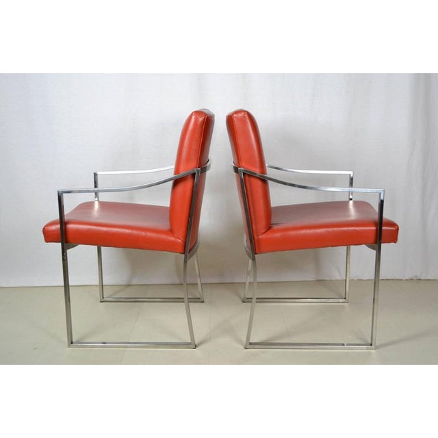 Leather Armchairs | Chromed Metal Sled Base | Chairish
