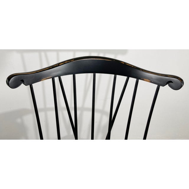 Vintage Windsor Writing Chair With Attached Arm Desk | Chairish