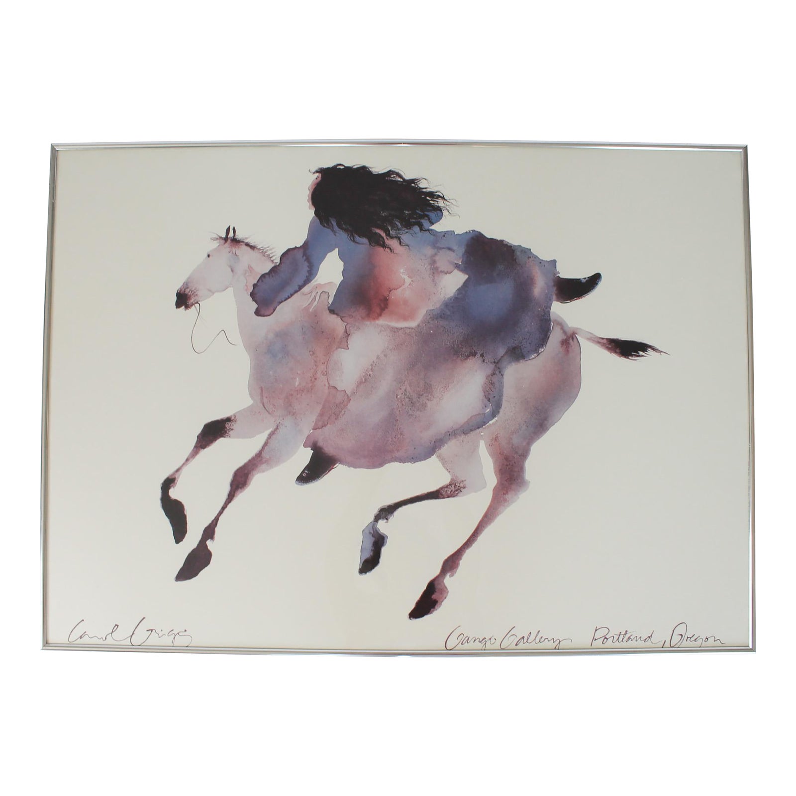 Vintage Framed Native American Themed Print of an Artwork by Carol Grigg | Chairish