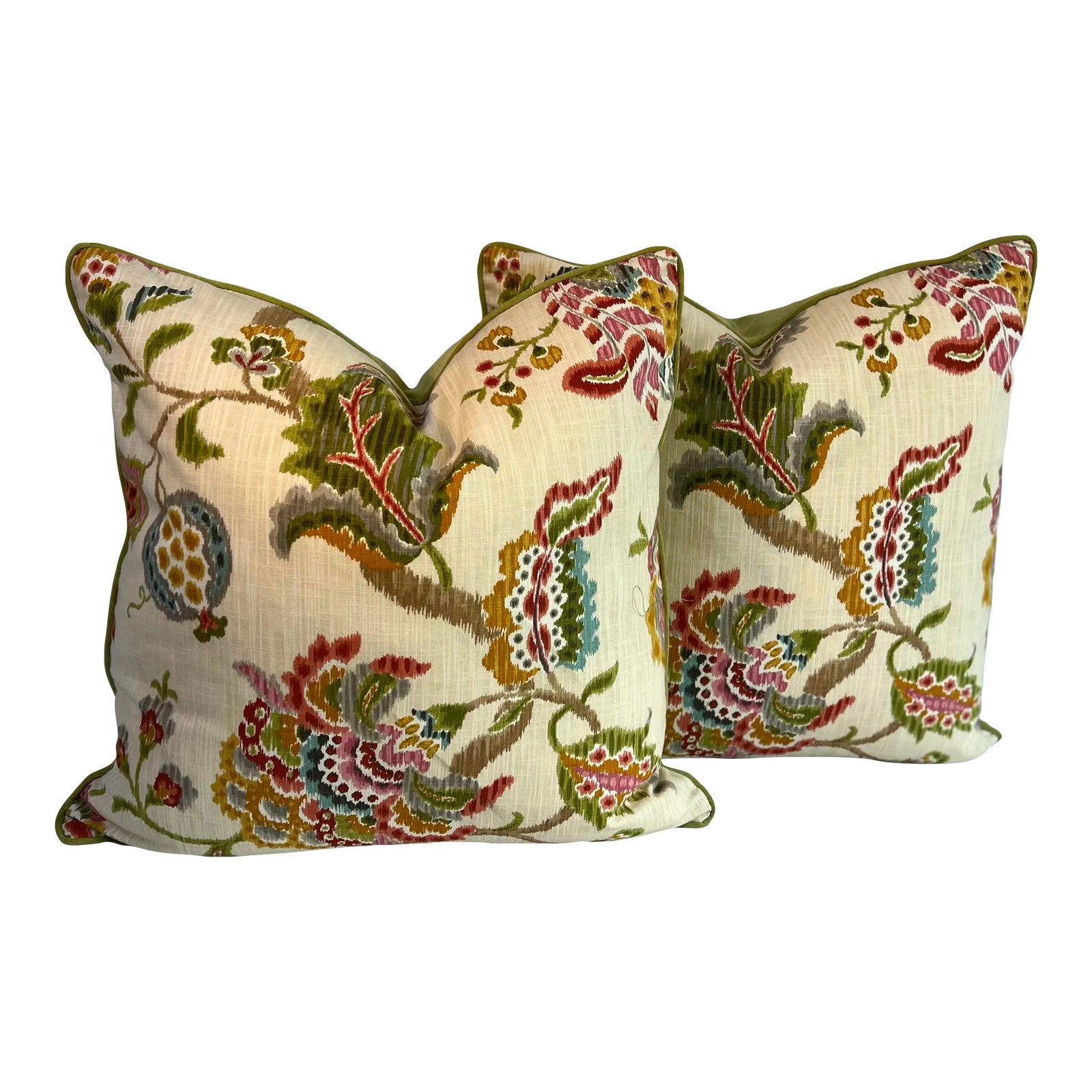 Early 21st Century Stain Repellent Linen Pillows- a Pair | Chairish