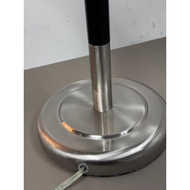 Contemporary Silver Finish + Leather Wrap Table Lamp | Chairish