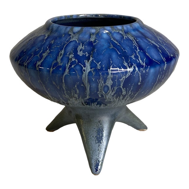 Futuristic Mid Century Modern Fat Lava Tripod Vase | Chairish