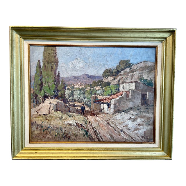 Early 20th Century "Paysage De Provence" Original French Oil Painting ...