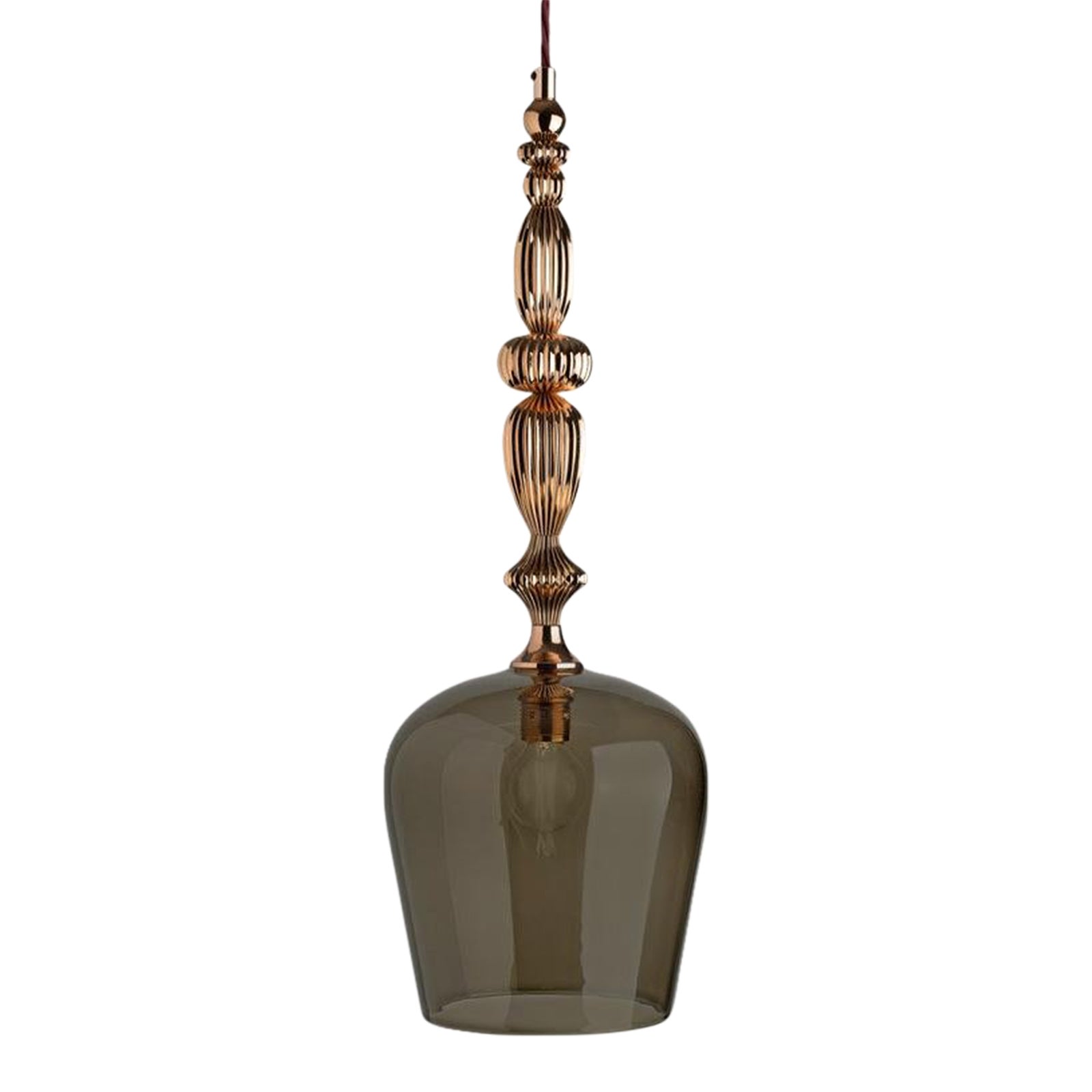 Standing Pendant - Polished Copper Bronze Glass Colour | Chairish