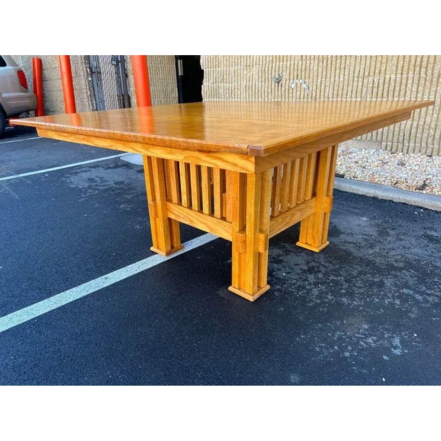 Late 20th Century Solid Wood Art & Craft Dining Table. | Chairish