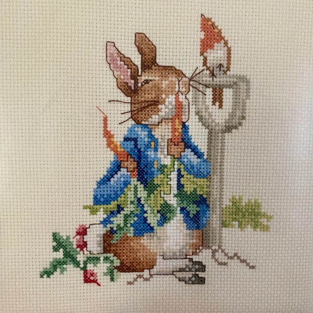 1980’s Framed Embroidered Peter Rabbit Needlepoint Nursery Art- Set of ...
