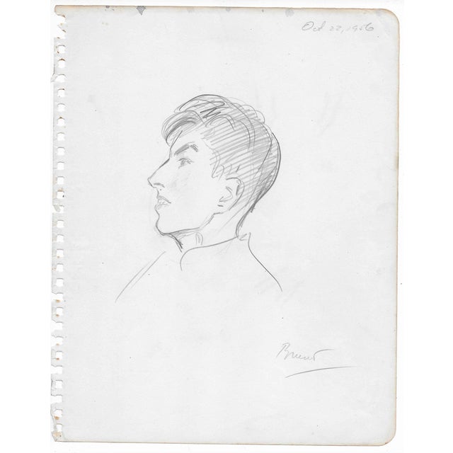 1957 Portrait Drawing by Charles Merrill Mount | Chairish