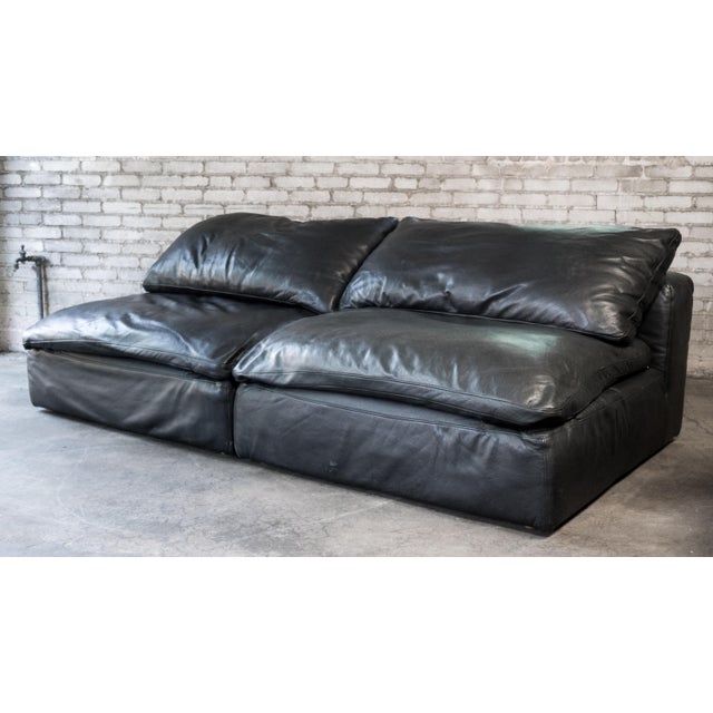 Restoration Hardware Cloud Modular Leather Luxe Armless Chairs - a Pair ...