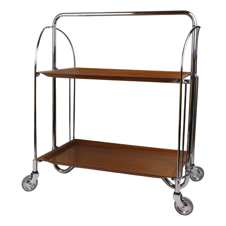 Dinett Folding Serving Trolley from Bremshey & Co., Germany, 1950s ...