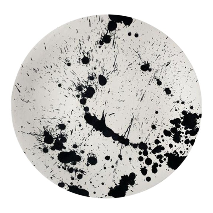 Handmade Matte Black and White Ceramic Dinner Plate by Owo Ceramics ...