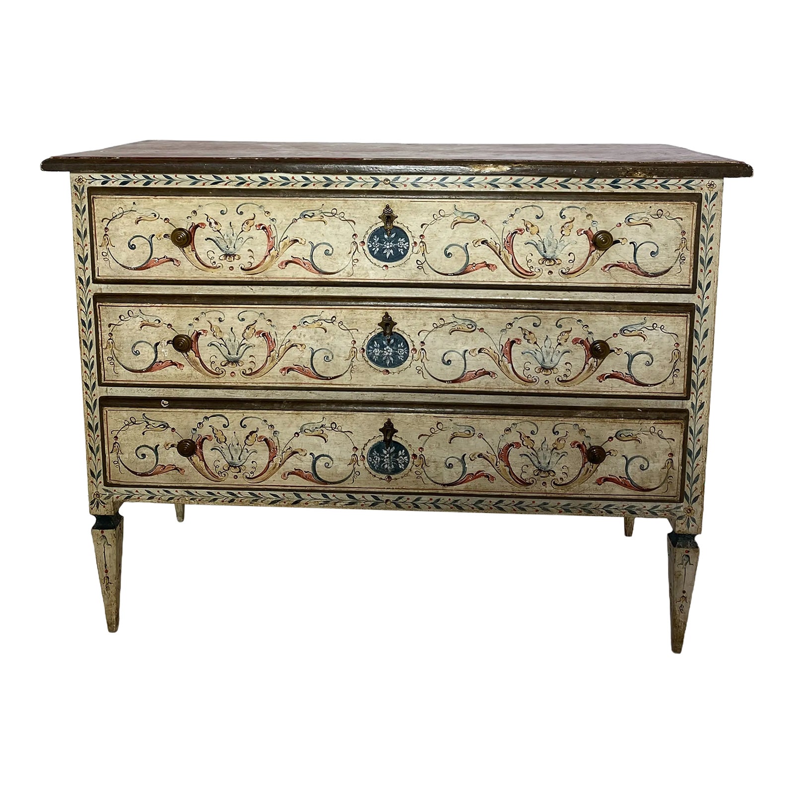 19th Century Painted Italian Commode | Chairish