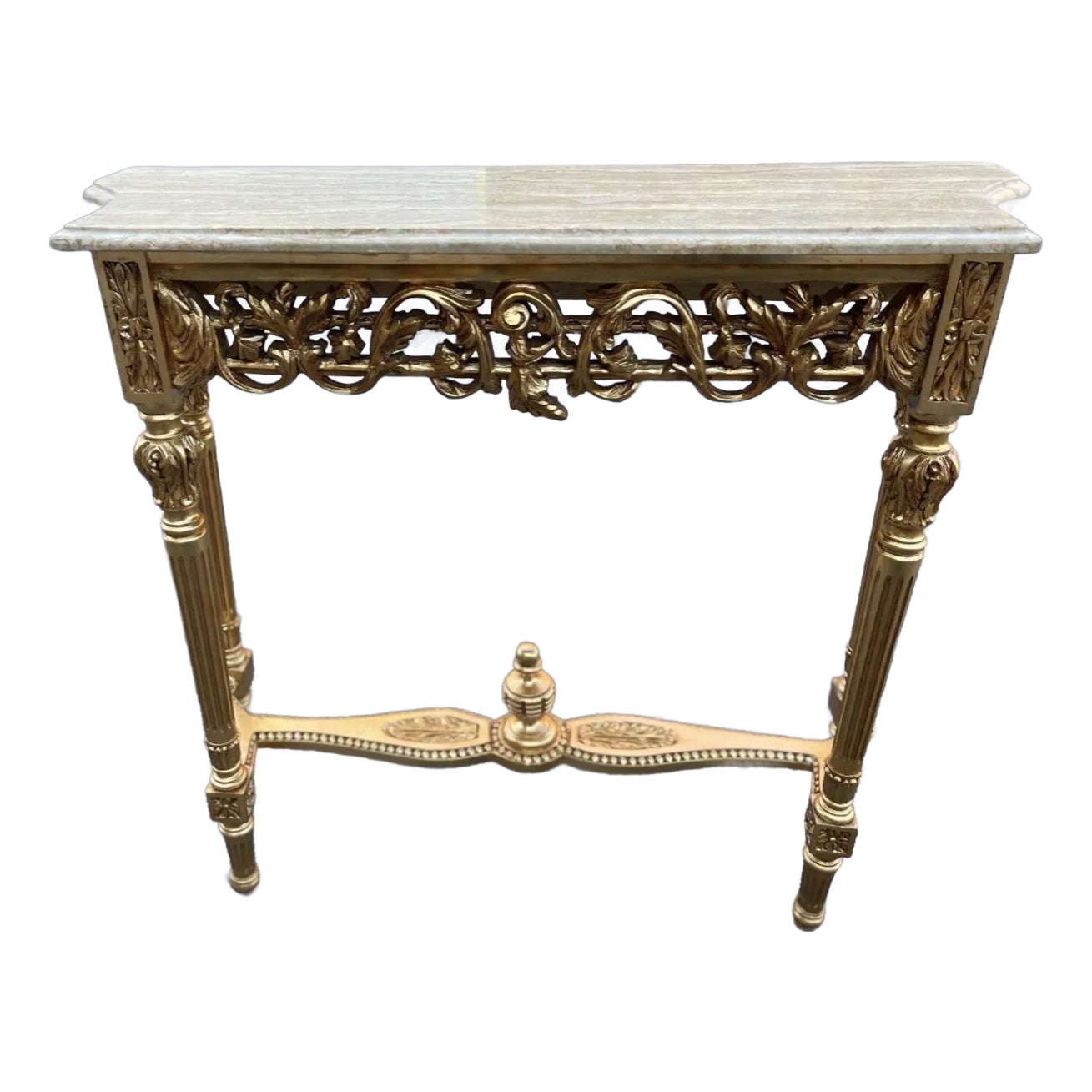 1960s Gilded Console Table, Gold Console Table,Louis XVI Gilded Side ...