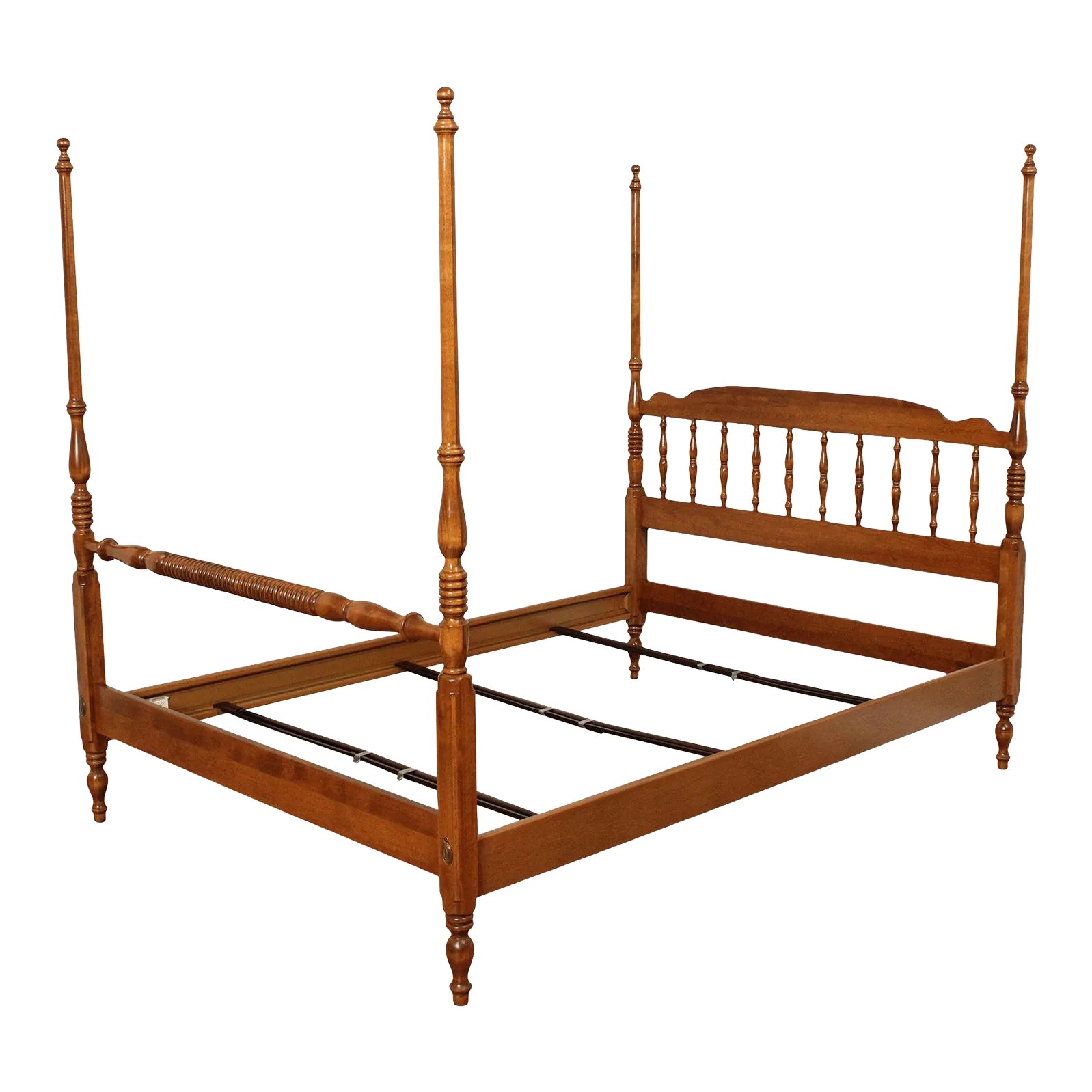 Ethan Allen Vintage Maple Full-Size Poster Bed | Chairish