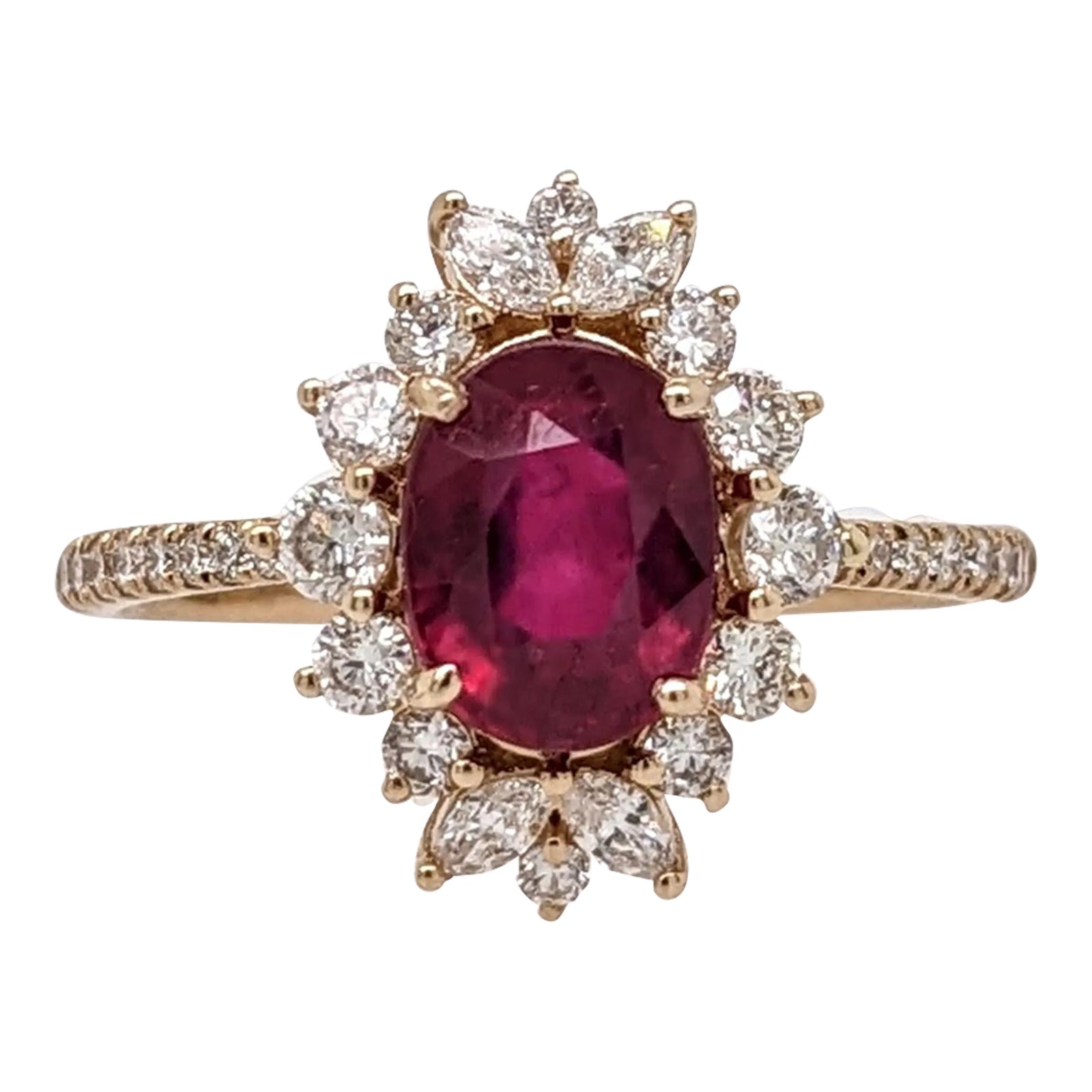 1.7ct Madagascar Ruby Ring W Earth Mined Diamonds in Solid 14k Gold ...