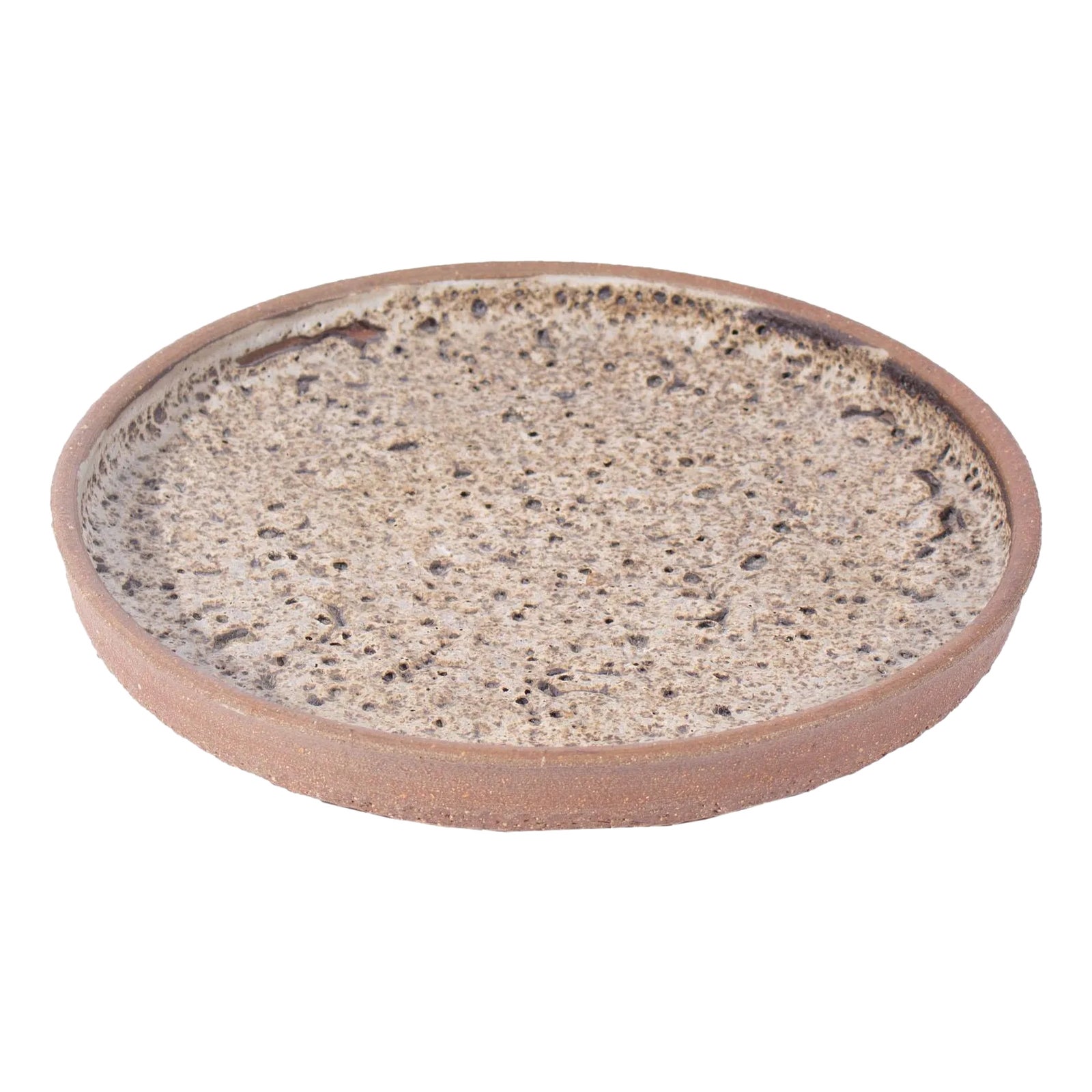 Studio Pottery Lava Glaze Charger Signed by Artist Edna Arnow | Chairish