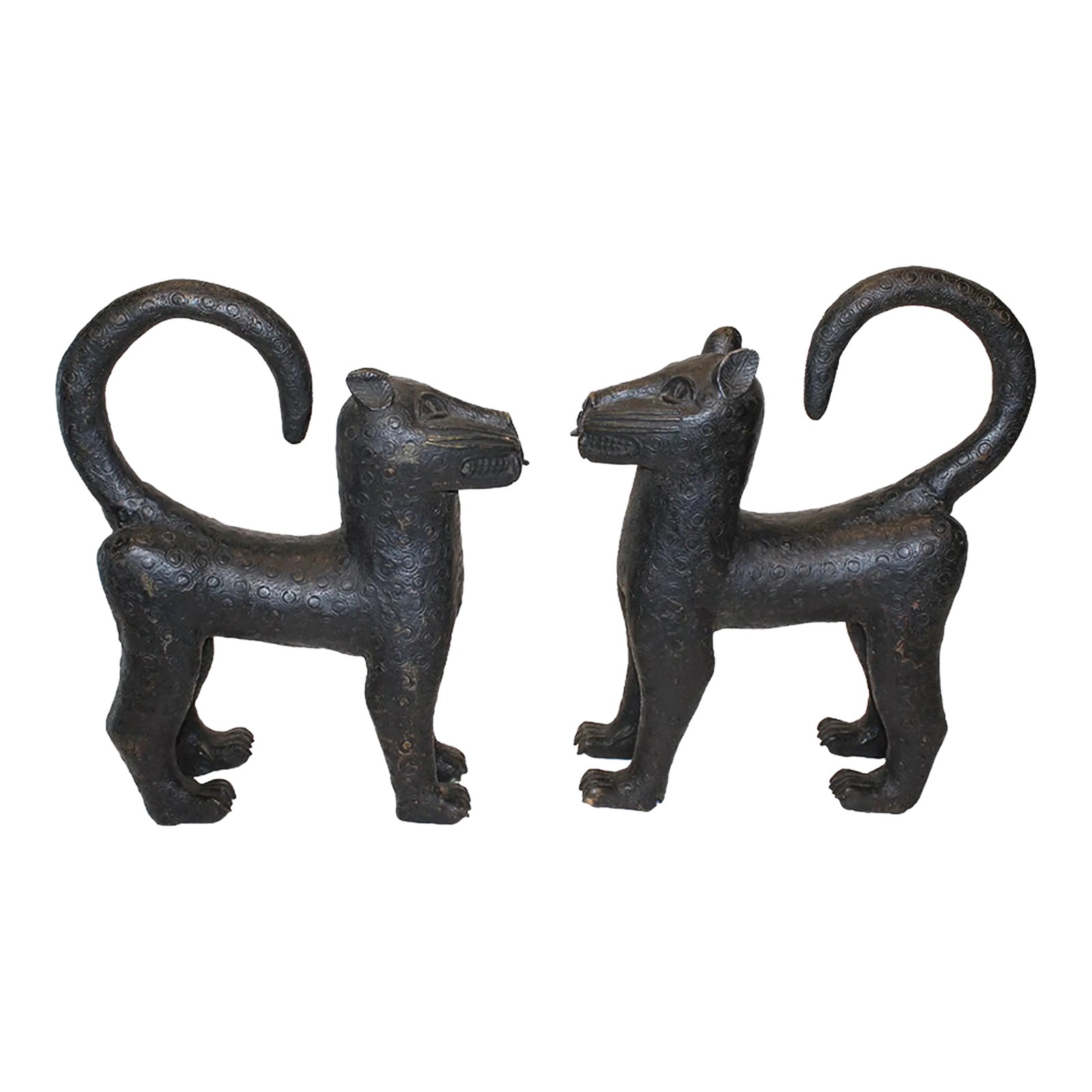 1960s Medium Sized Benin Leopard Pair | Chairish