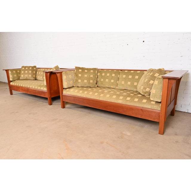 Stickley Mission Arts and Crafts Cherry Wood Settle Sofa Chairish